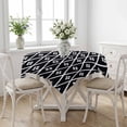 Abstract Black White Geometric Pattern Table Cloth 60x60in, Waterproof ...