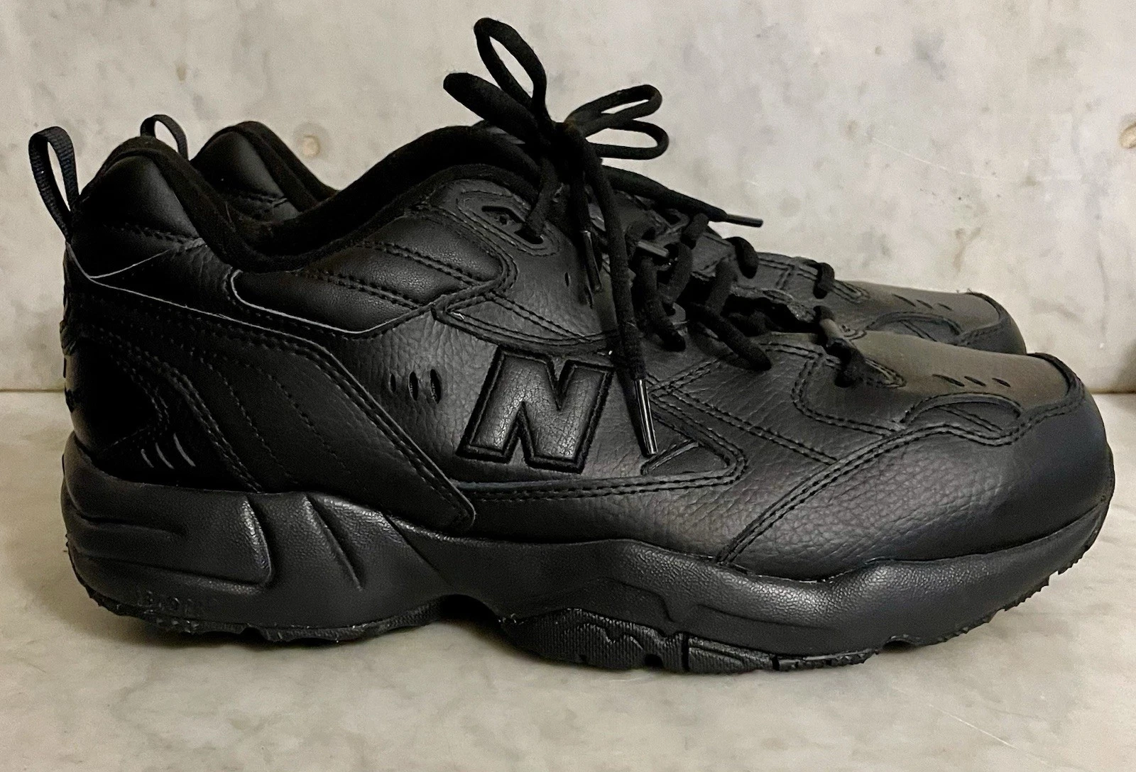 New Balance MX608AB Black Leather Tennis Shoes Size 11.5 Slip Resistant ...