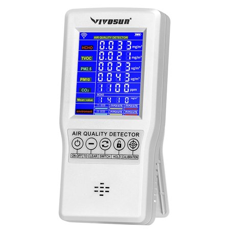 Air Quality Monitor CO2 Tester Indoor Pollution Detector, HCHO/TVOC/PM2 ...