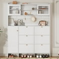 EUROCO 81.9"x62.1" Oversized Hall Tree Shoe Cabinet Multifunctional ...