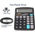 UU&T Office Calculator, 12-Digit Large LCD Display, Solar and Battery ...
