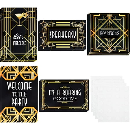 15 Pieces Roaring 20s Wall Signs Roaring 20s Party Retro Jazz Party ...