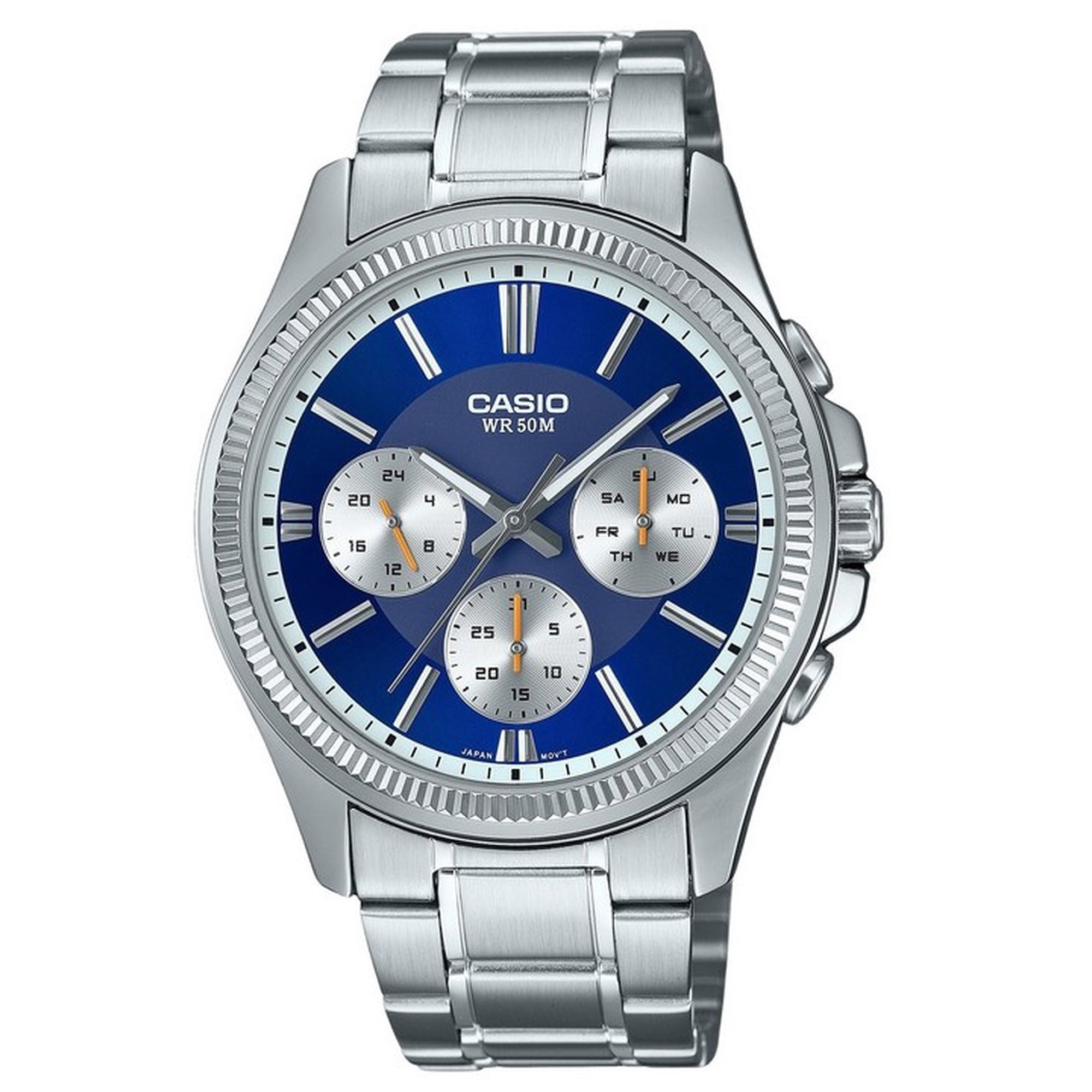 Click here for Casio Enticer Analog Stainless Steel Blue Dial Qua... prices