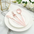 Efavormart 24 Pack | 8" Rose Gold Heavy Duty Plastic Cutlery Set ...