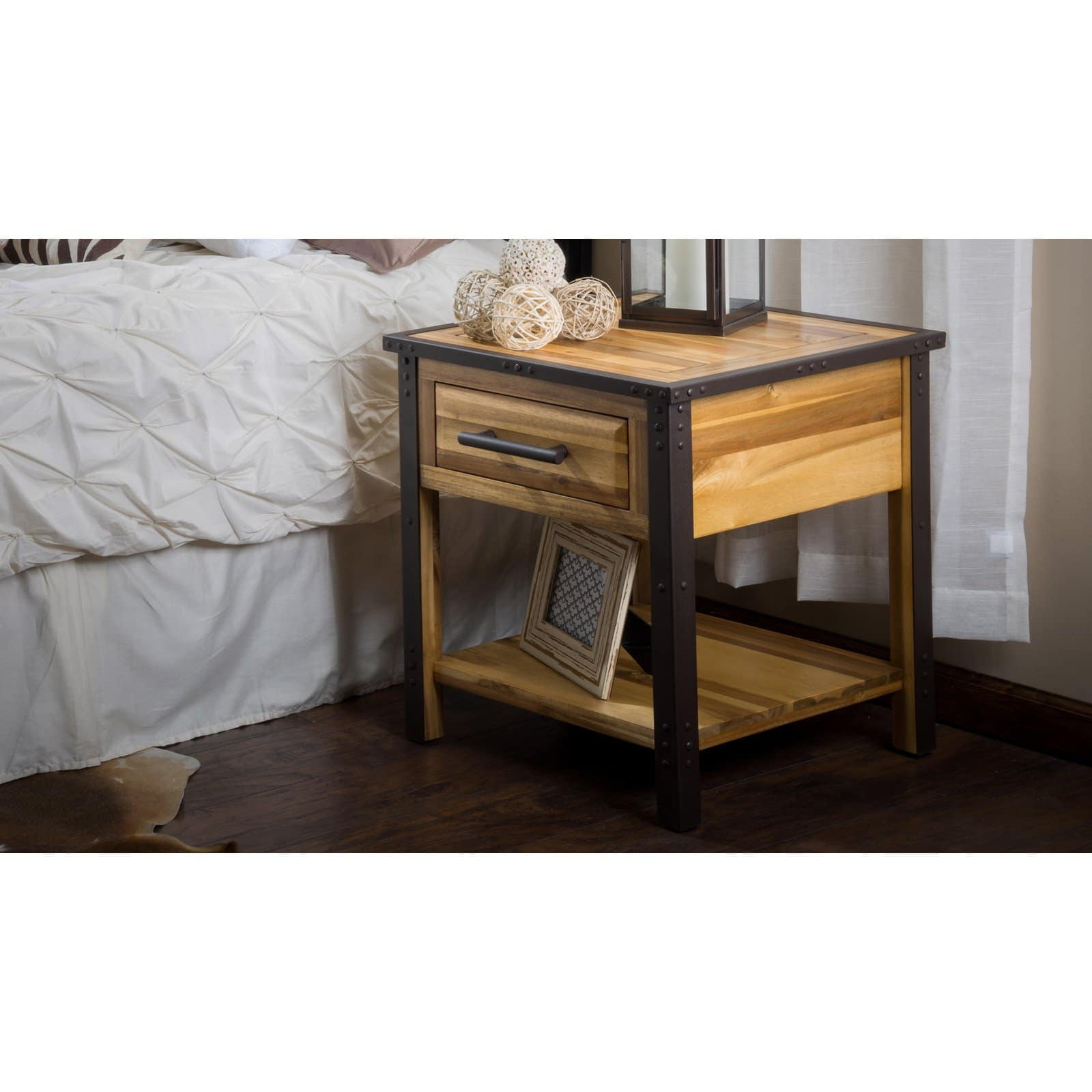 GDF Studio Somerset 1 Drawer Open Nightstand - Walmart.com