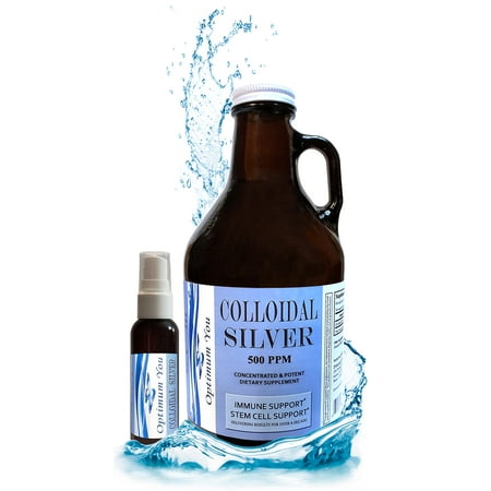 Extra Strength Colloidal Silver by Optimum you | 500 PPM (32 oz) with ...