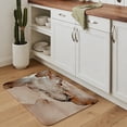 Brown Abstract Front Door Mat Indoor Entrance, Silver Marble Ripples ...