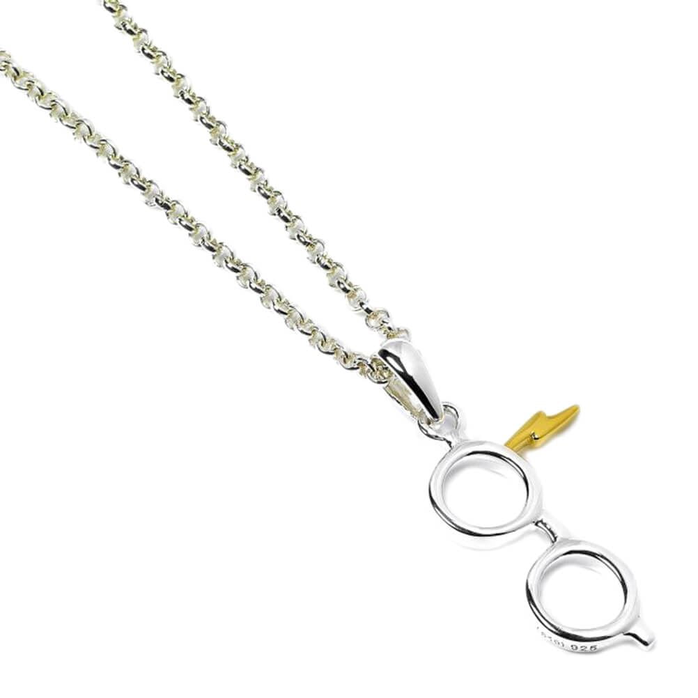 Harry Potter Sterling Silver Lightning Bolt And Glasses Necklace