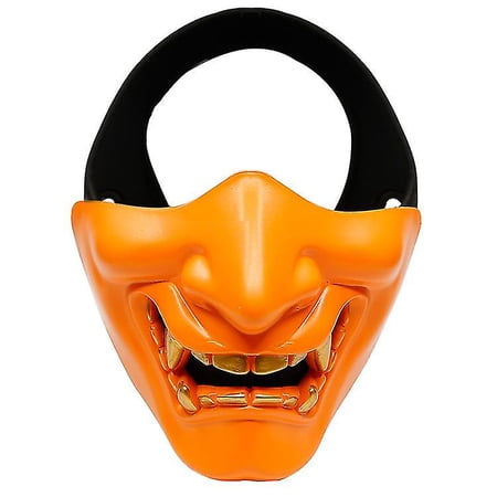 Halloween Dance Cos Devil Horror Grimace Male Half Face Tactical Mask ...