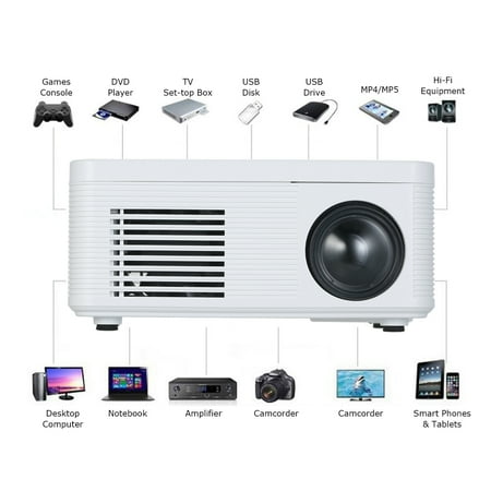 Lcd Led Projector 400 Lumens Mini Portable Video Projector With Built ...