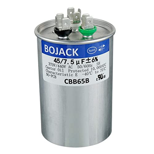 BOJACK 45+7.5 Uf 45/7.5 MFD ¬±6% 370/440 V AC CBB65 Dual Run Circular Start Capac - Walmart.com