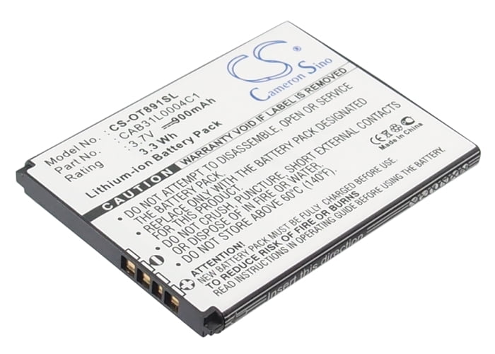900mAh CAB31L0000C1 Battery fo Alcatel OT-155, OT-890, OT-890D, OT-891 ...