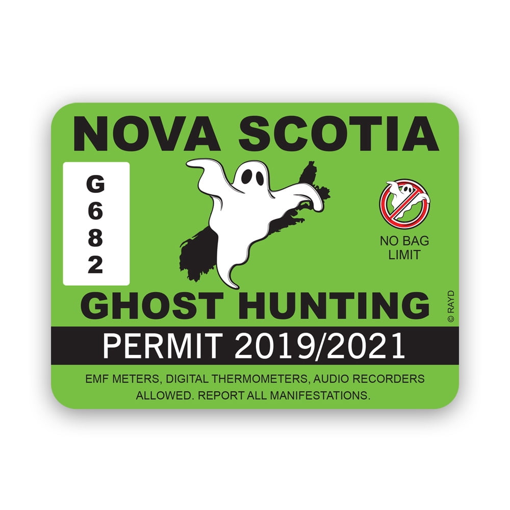 Nova Scotia Ghost Hunting Permit Sticker Decal - Self Adhesive Vinyl ...