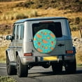 Spare Tire Cover Swim Capybaras Orange Waterproof Trailer Tire Covers
