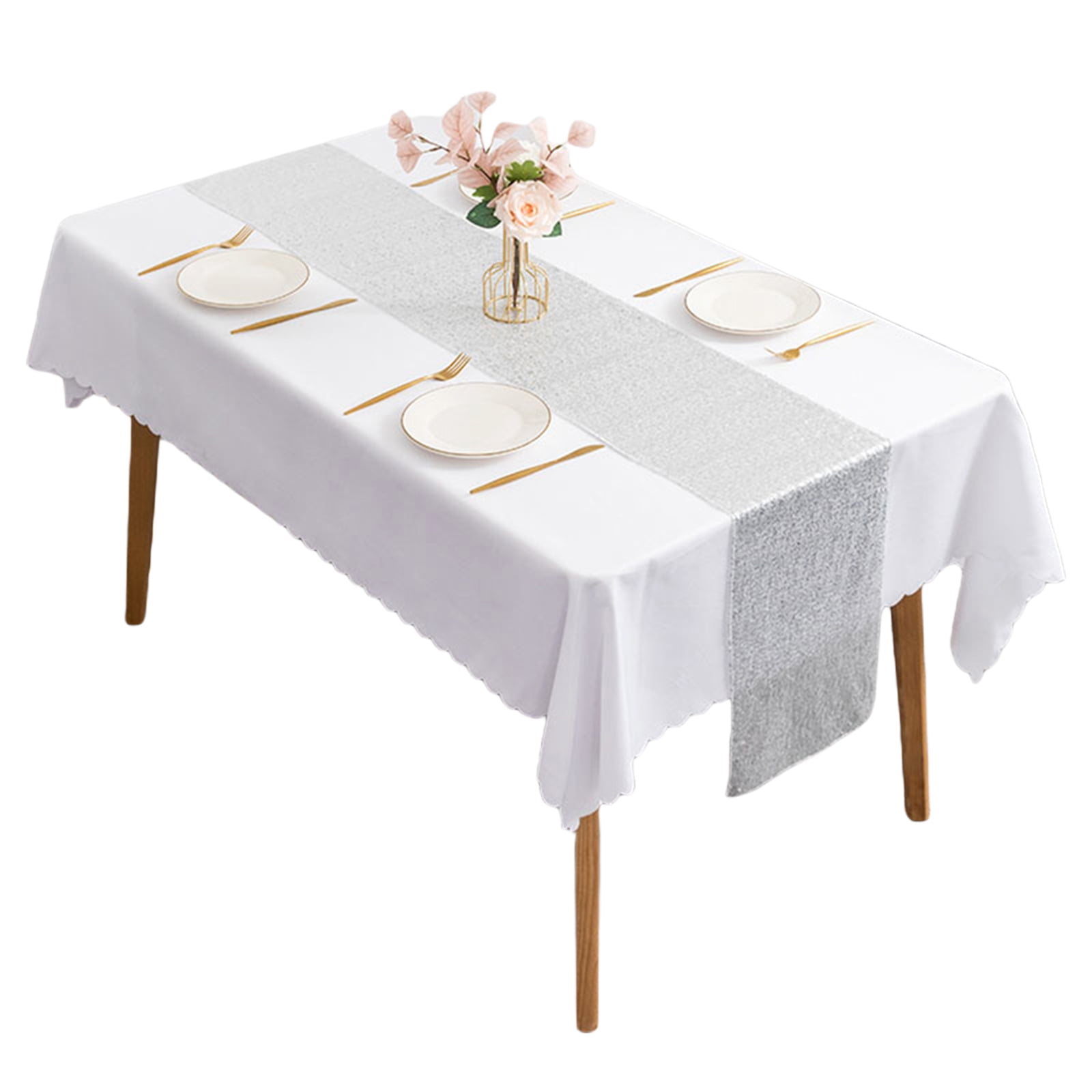 Puloru Solid Color Table-runner with Shiny Sequins, Decorative Table ...