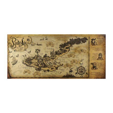 Vintage Pirate's Lair Map Vintage Kraft Paper Poster Wall Decoration ...