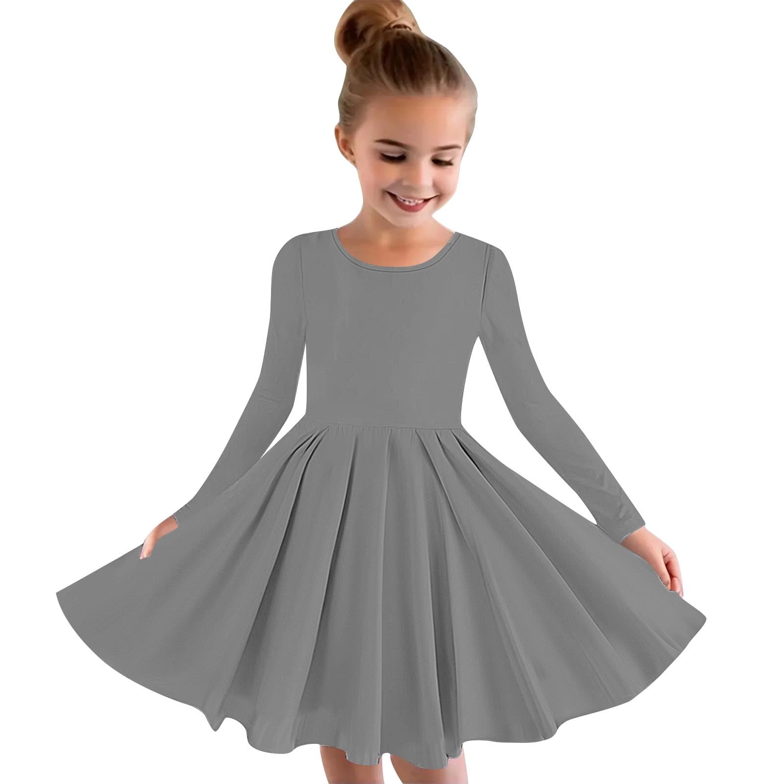 Click here for Rxirucgd Girls Long Sleeve Stretchy Dress A Line T... prices