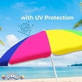 PMU Beach Umbrella 6 feet Opens to 72 inches Multicolor Beach Parasol ...