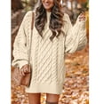 Leesechin Womens Fall Sweater Dresses Casual Oversized Cable Knit ...