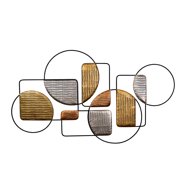 Stratton Home Decor Wood and Metal Modern Shapes Wall Centerpiece ...