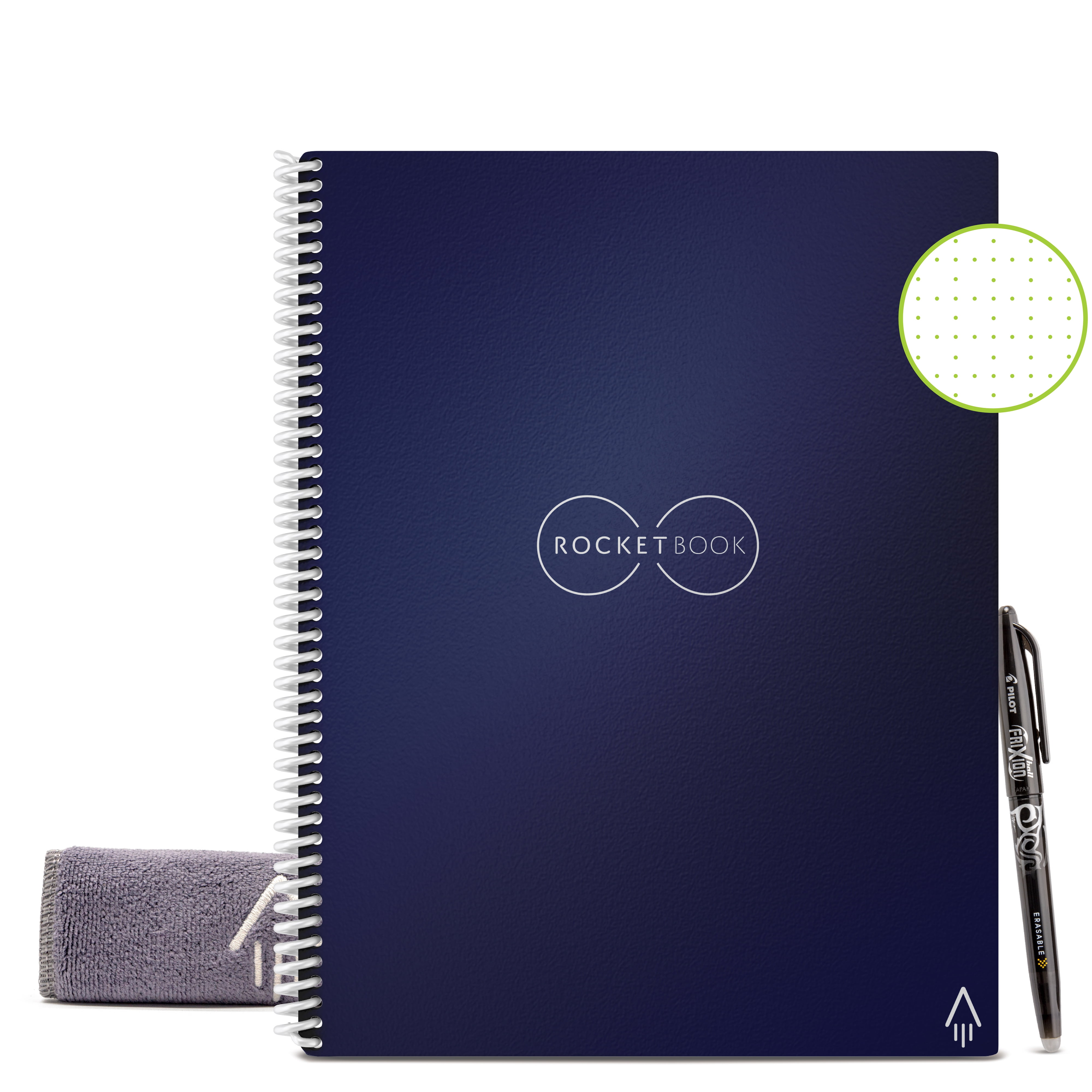 Rocketbook Core Smart Reusable Notebook - Blue, 8.5" x 11", Dot-Grid ...