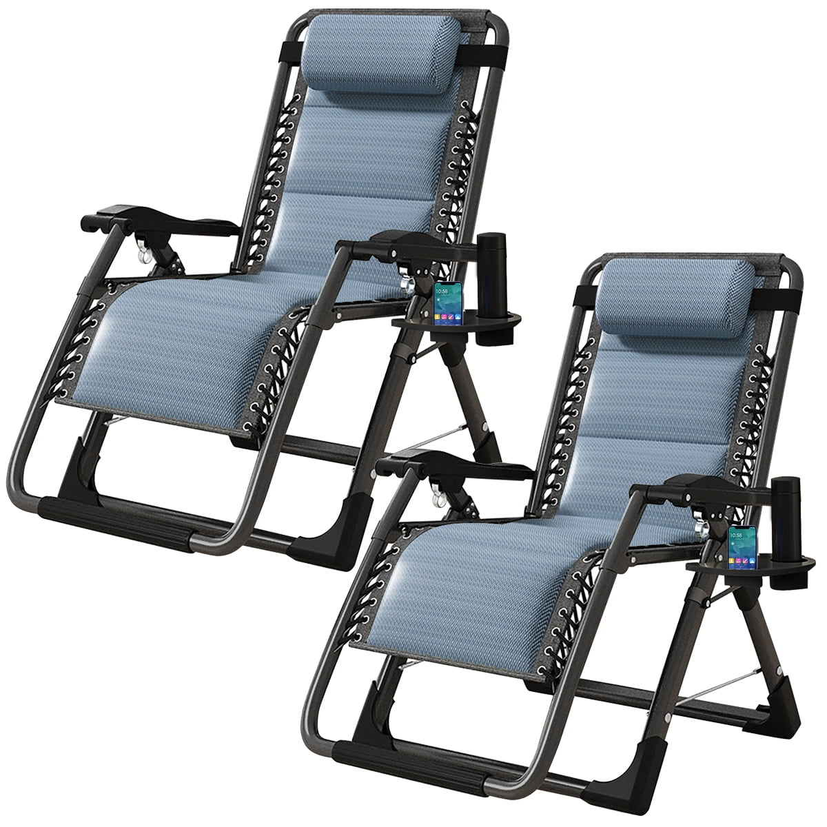 Slsy 2 Pack Zero Gravity Chair, Padded Adjustable Reclining Lounge ...