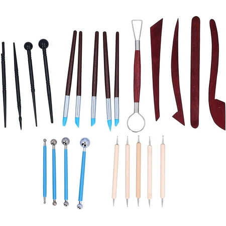 23Pcs Clay Silicone Pottery Sculptures, Ball Stylus Dotting Tools ...