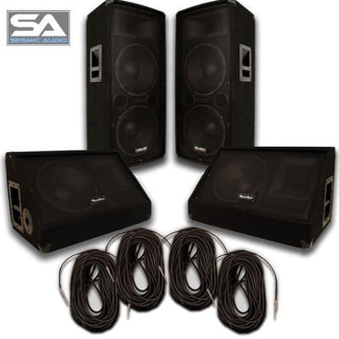 "Seismic Audio - Apex-12D 1600W 12"" Active Subwoofer & 4x4 Column Line ...