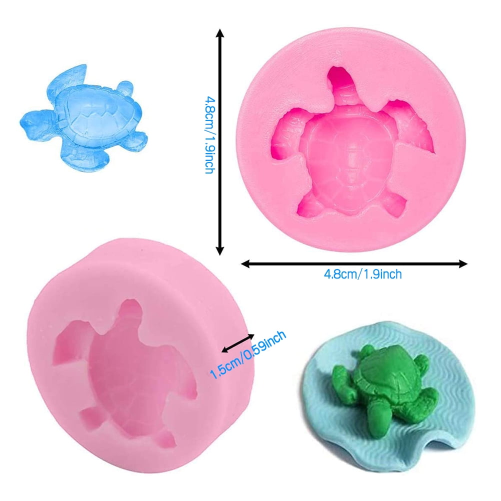 uds molde de silicona de tortuga molde para fondant de caramelo de ...