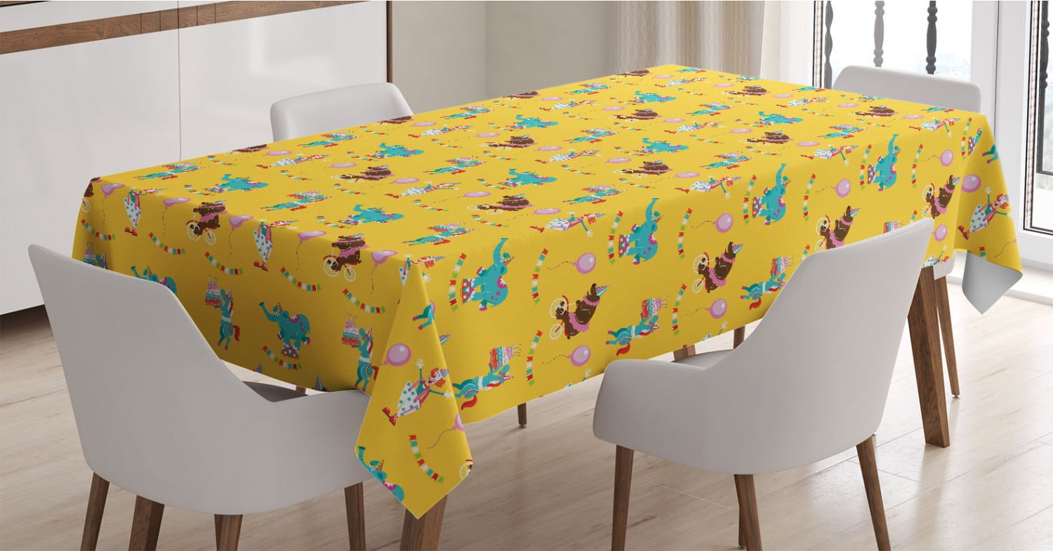 Clown Tablecloth, Birthday Party Themed Continuous Pattern of Balloons ...