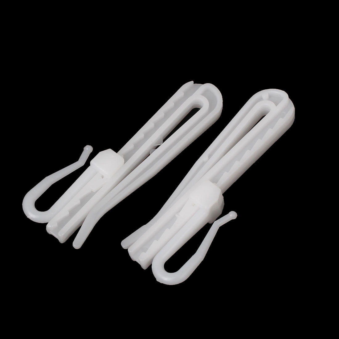 20pcs 7cm Length White Plastic Window Curtain Adjustable Hooks Hangers ...