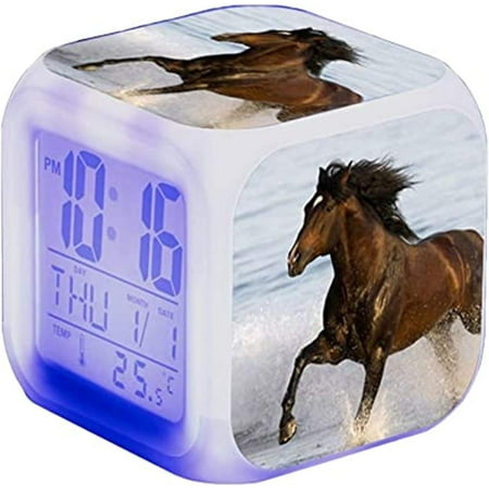 Horse Alarm Clock - Animal Alarm - LED - With Night Light - Glowing ...