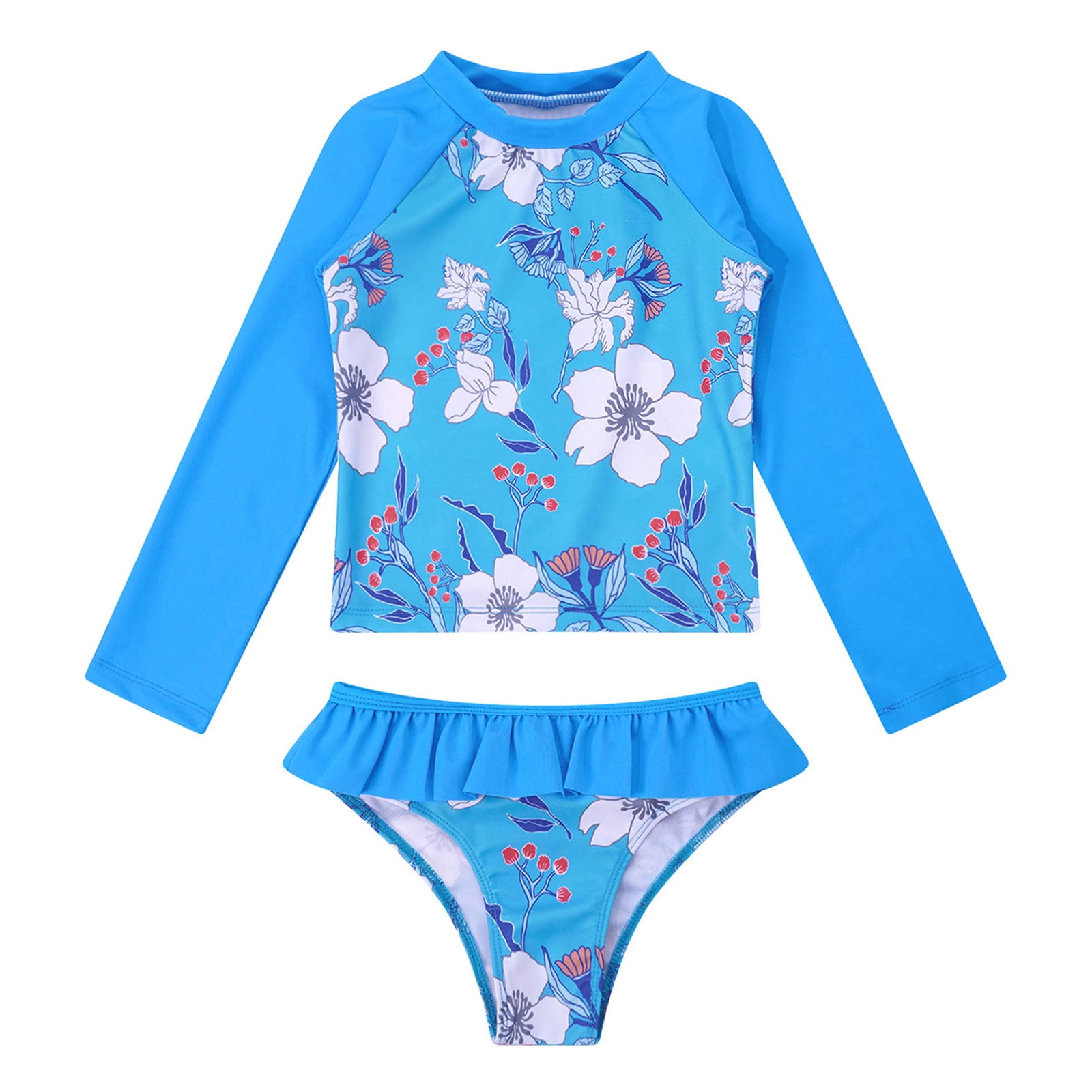 MSemis Girls Mermaid Swimsuit 2-Pieces Rash Guard Sets - Walmart.com