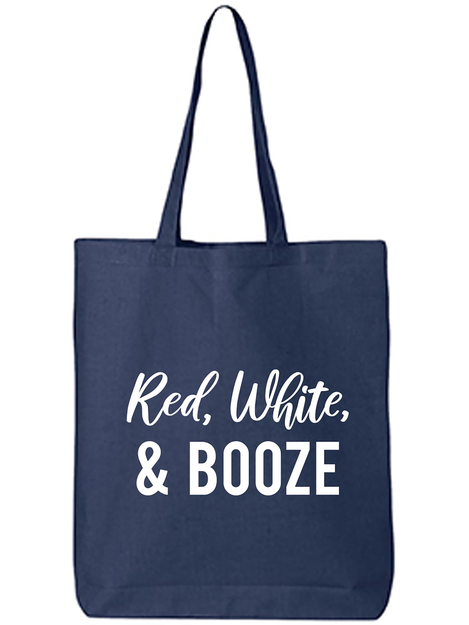 Red, White & Booze Cotton Canvas Tote Bag - Walmart.com