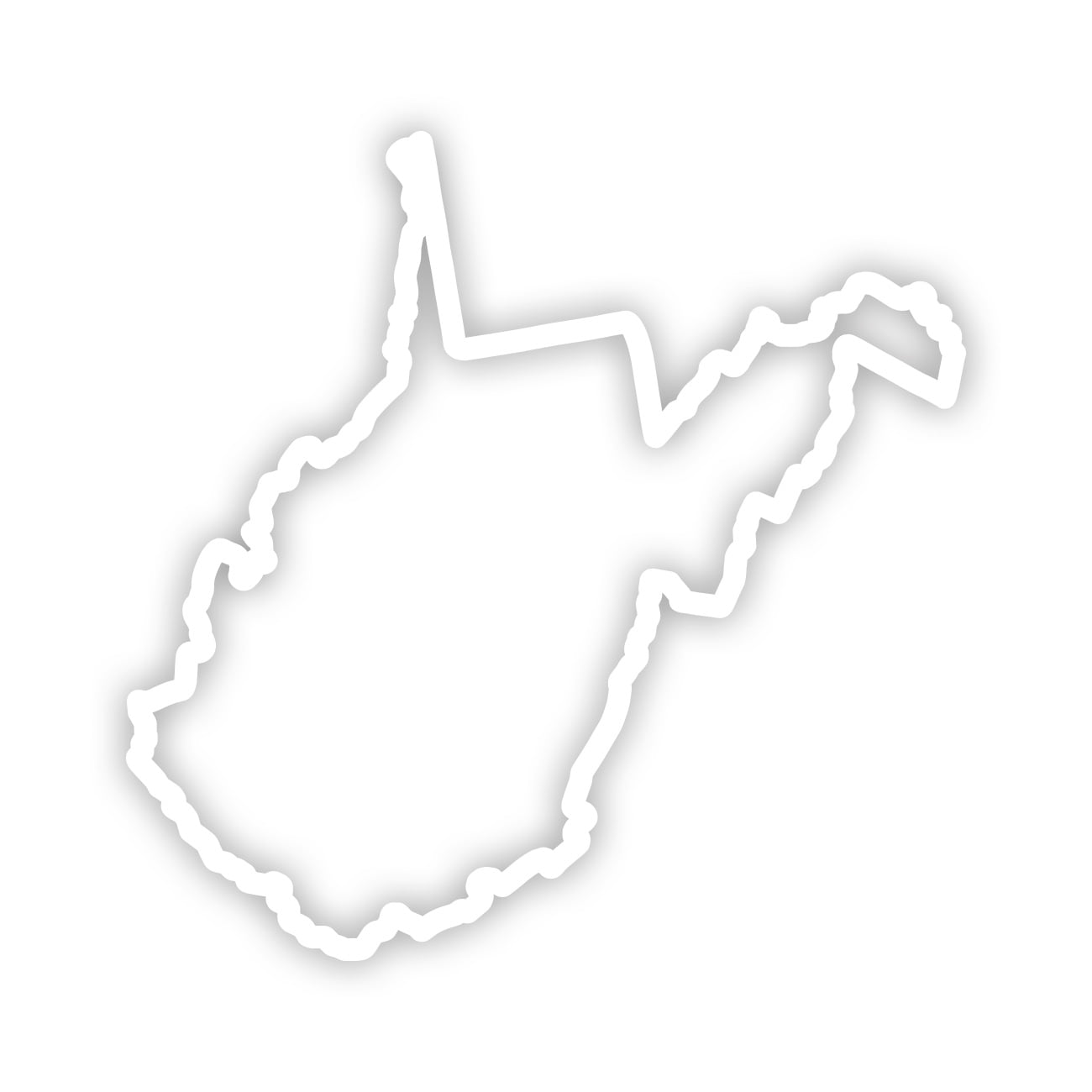 West Virginia Outline Sticker Decal Die Cut - Self Adhesive Vinyl ...