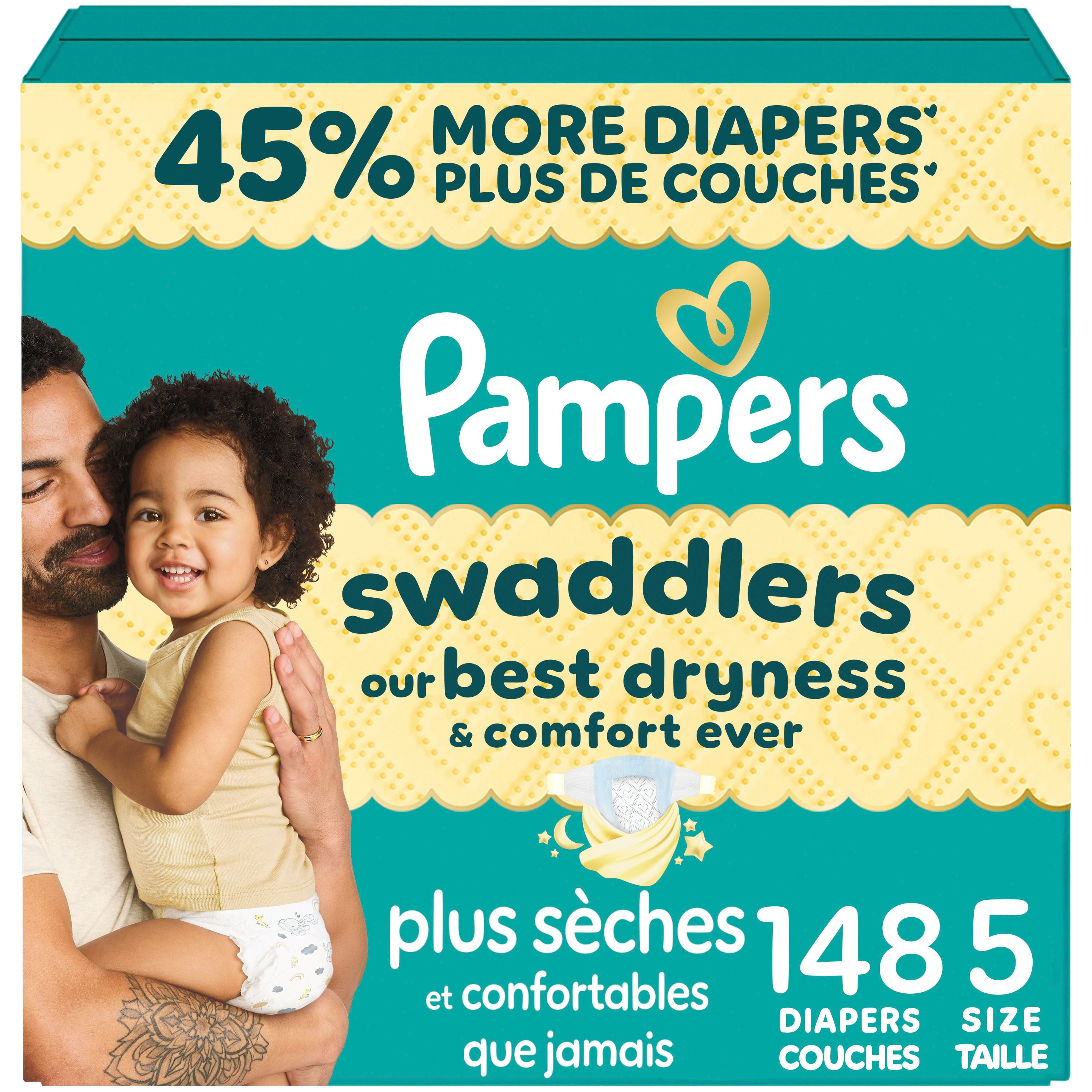 Couches Pampers Swaddlers, absorbantes, gardent bébé au sec et ...