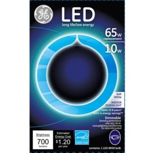 89936 LED10DR303-W/TP GE LED R30 65W Replacement Floodlight - Walmart.com