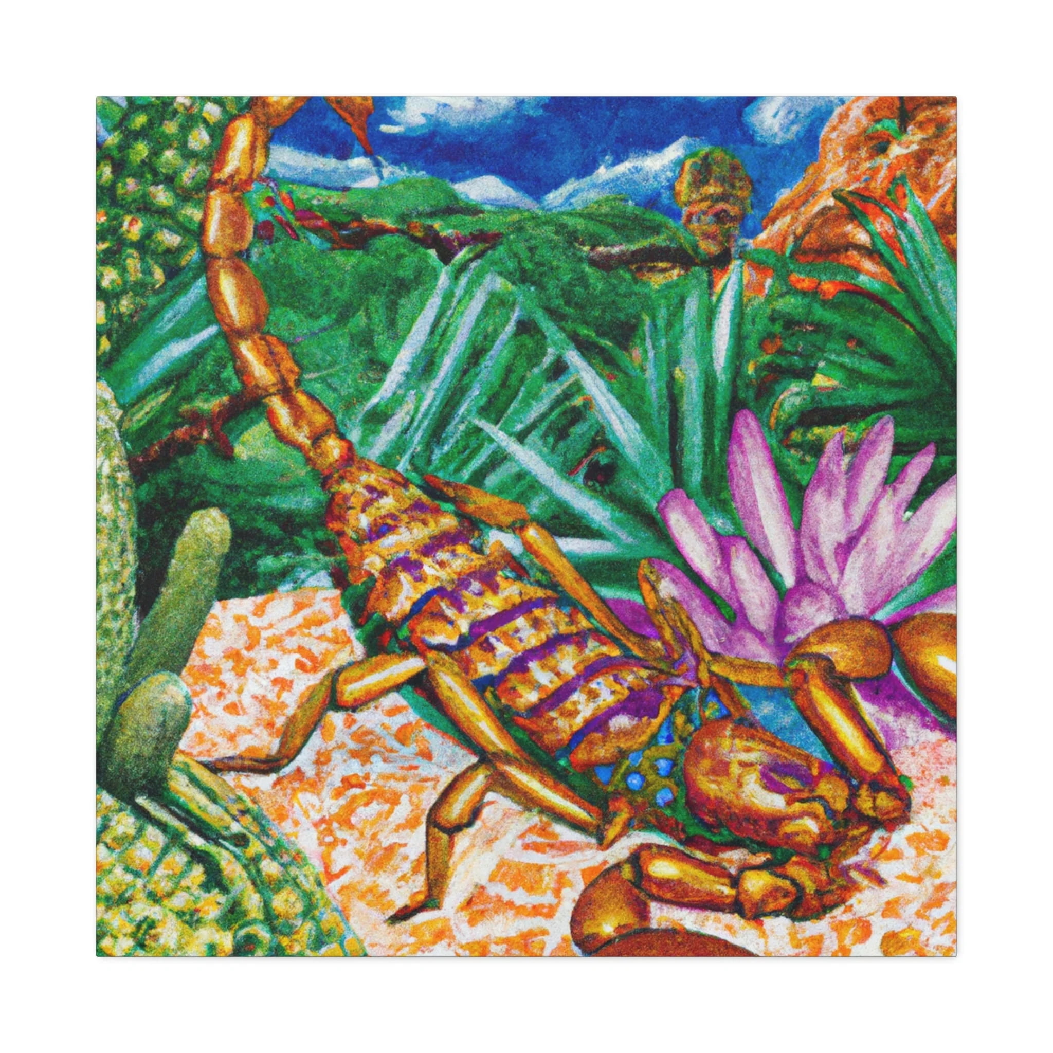 Scorpion in Pointillism - Canvas - Walmart.com