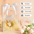 12 Pack Clear Plastic Gift Bags with Handles, Reusable Party Favor ...