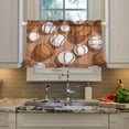 27"x24" Tier Curtains 2 Panels Athletic Ball Collage Print Semi Sheer ...