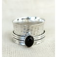 925 Sterling Silver Black Onyx Spinner Ring, Handmade Oval Cut Gemstone ...