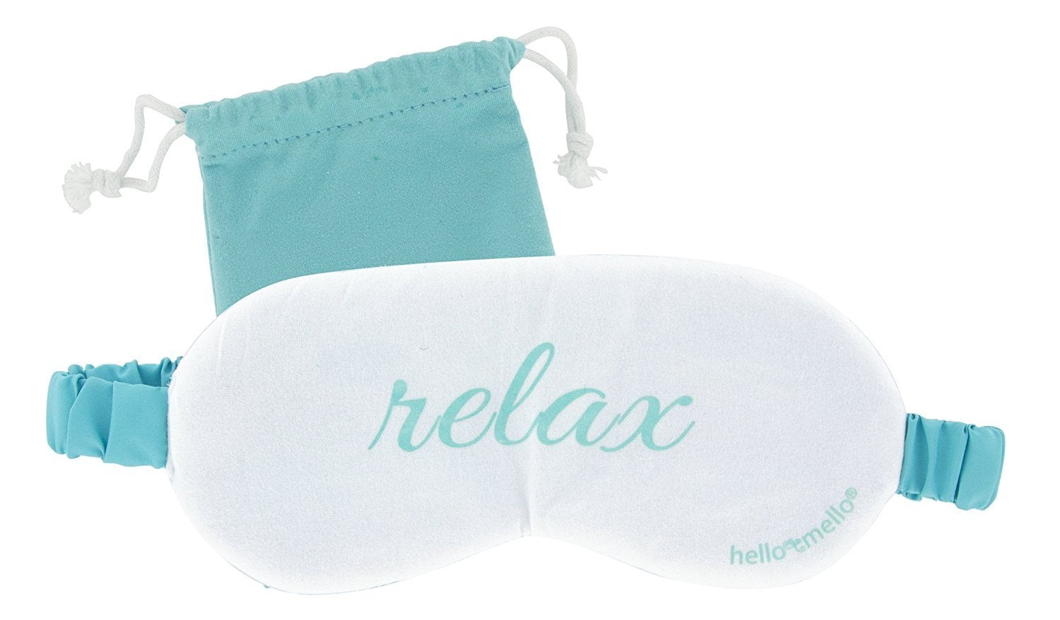 Hello Mello Luxurious Soft Sleep Mask with Matching Tote Bag- Turquoise ...
