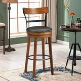 Gymax Bar Stool with 360-Degree Swivel, Gray, Set of 4 - Walmart.com