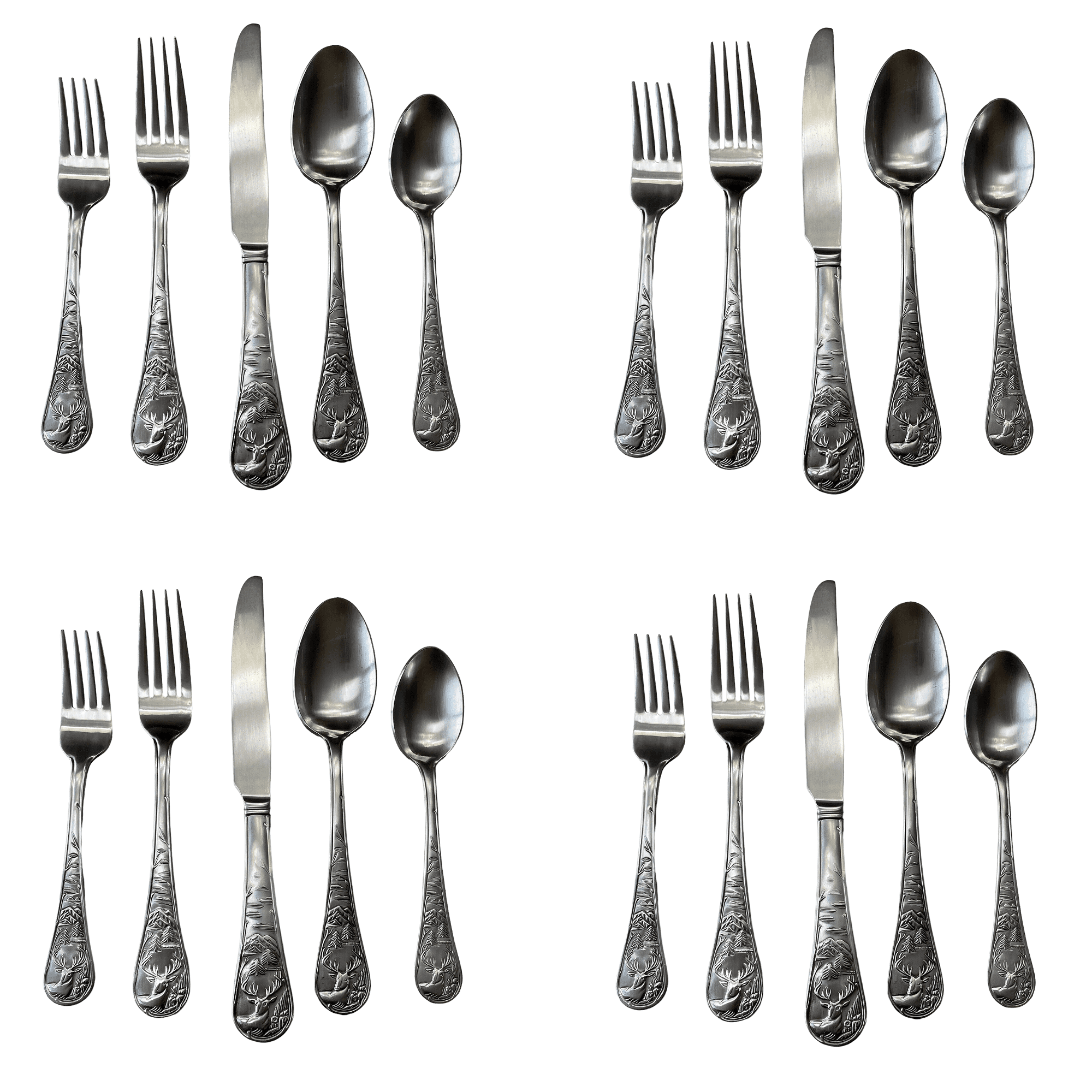 Cambridge Silversmiths Deer Stainless Steel 20pc Flatware Set (Service ...