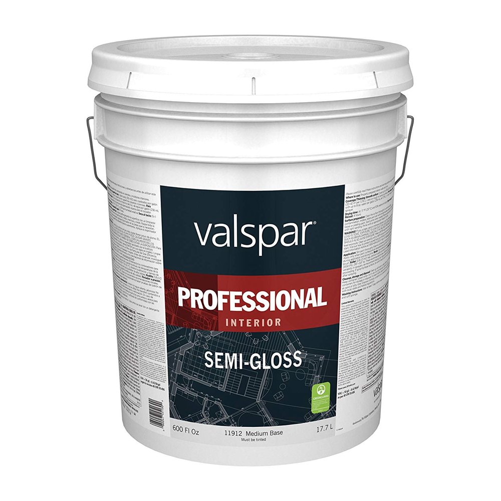 Valspar 11912 Medium Base Interior Professional Series Paint, 5 Gallon ...