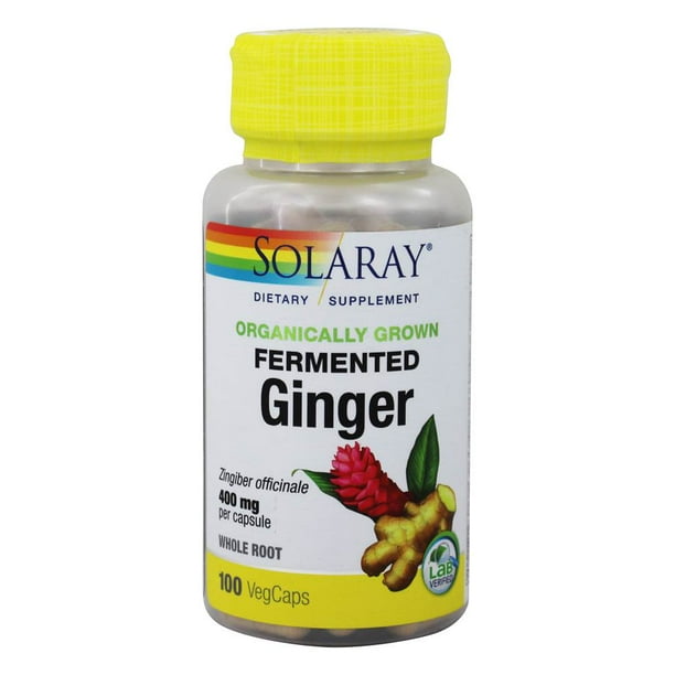 Solaray - Fermented Ginger Whole Root Organically Grown 400 mg. - 100 ...