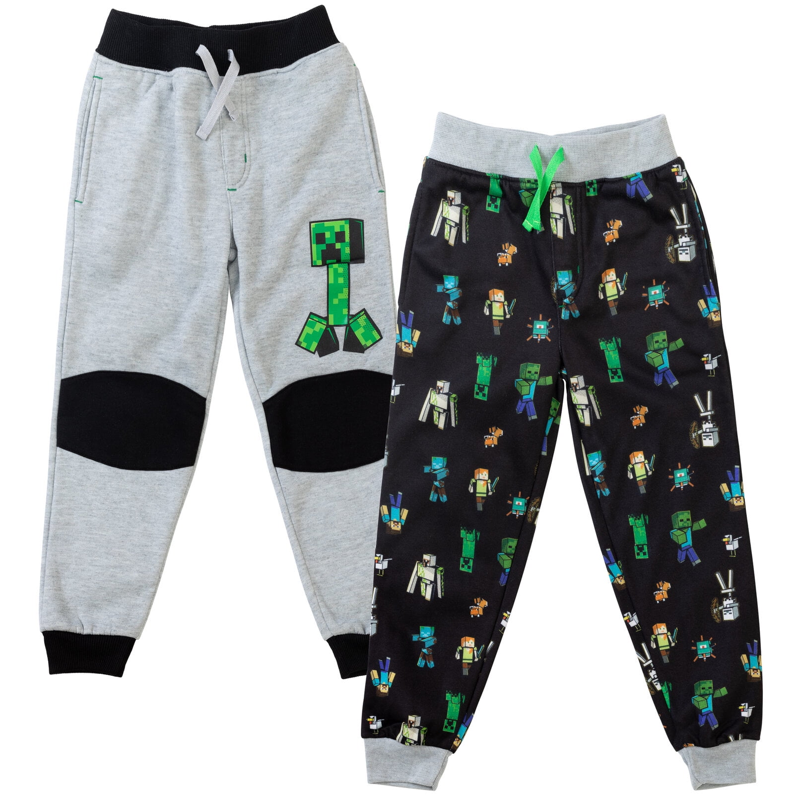 Minecraft Creeper Zombie Steve Little Boys Fleece 2 Pack Jogger Pants ...