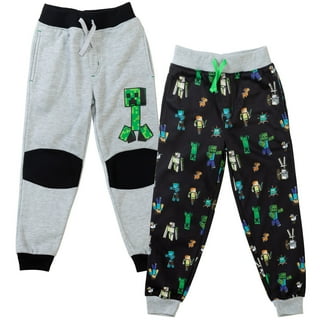 Minecraft Creeper Zombie Steve Big Boys Fleece 2 Pack Jogger Pants ...