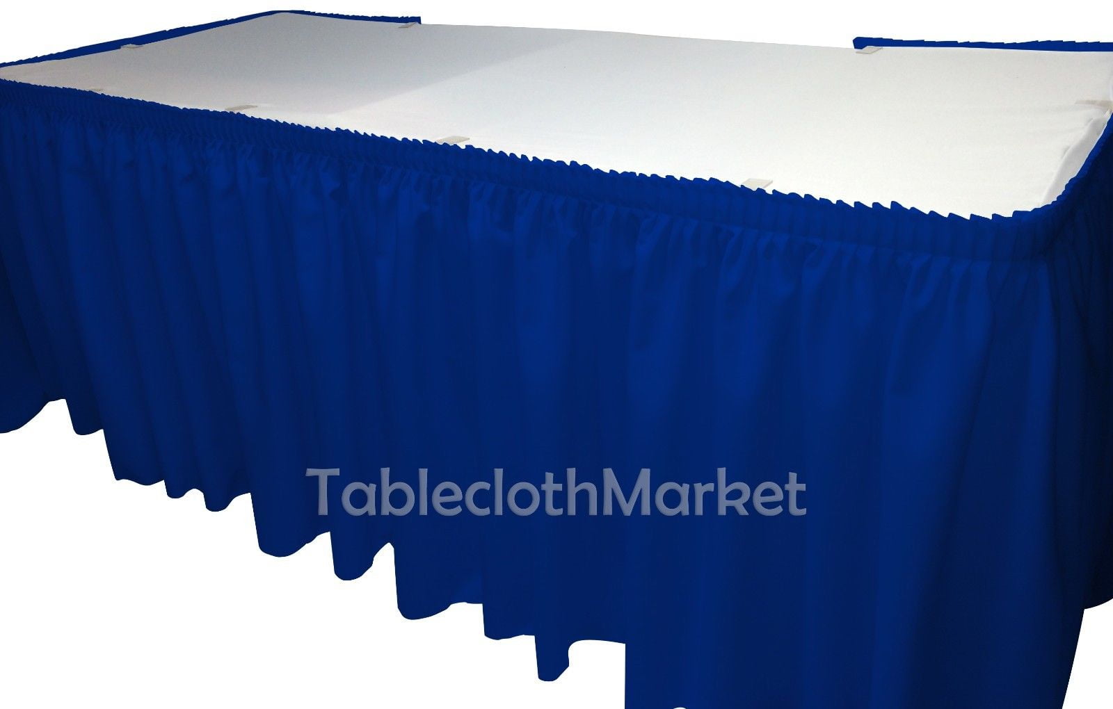 14' ft royal blue POLYESTER PLEATED TABLE SKIRT skirting show Catering ...