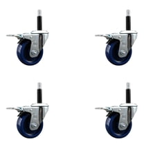 3.5 Inch SS Phenolic 12mm Threaded Stem Caster with Total Lock Brake ...